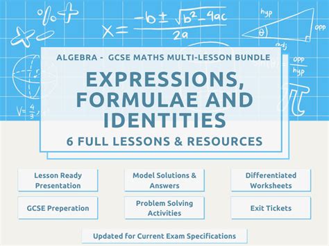 Algebra Expressions Formulae And Identities Gcse Maths Multi Lesson Bundle Full Resources