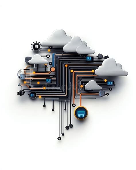 Cloud Computing Graphic With Modern Elements Stock Illustration