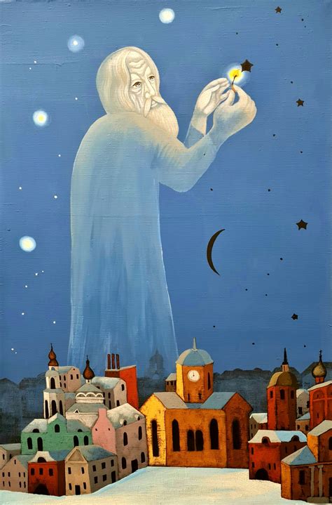 Salon Of Naive And Intuitive Art Дмитри Букхров Русия Запалване на звездите 60х40 см