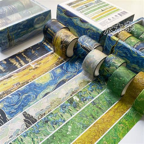 Vincent Van Goghs Oil Painting Series Bronzing Journal Tape Creative
