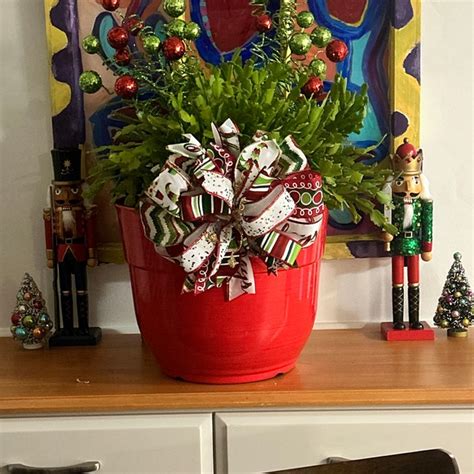 Large Christmas Tree Topper Bow Nutcracker Tree Topper Bow Red Green Gold Black Ivory