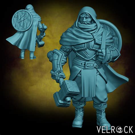 Download Male Human Cloaked Cleric Presupported Von Velrock Art