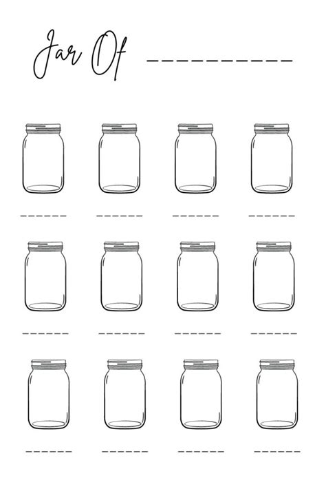 Printable Blank Fill The Jars Templates Pdf Included Printables Hub