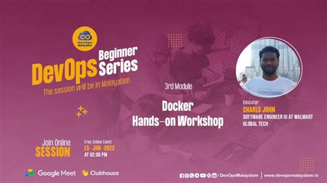Docker For Beginners Hands On Workshop Docker Cloud Devops Devopsmalayalam Devops