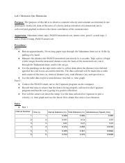 Physics Lab 1 Report 1 Pdf Lab 1 Motion In One Dimension Purpose The Purpose Of This Lab Is