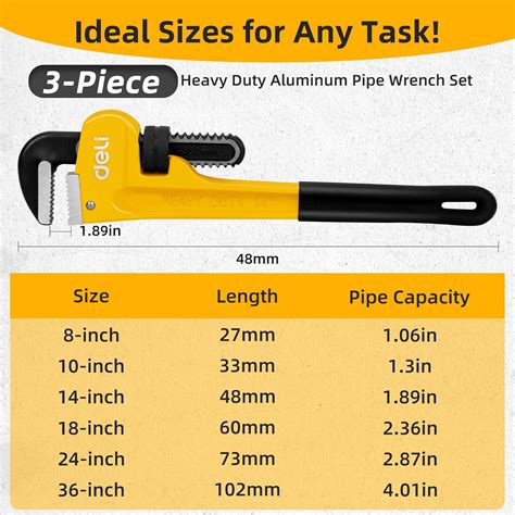 Deli Pipe Wrench 14 Inch Heavy Duty Straight India Ubuy