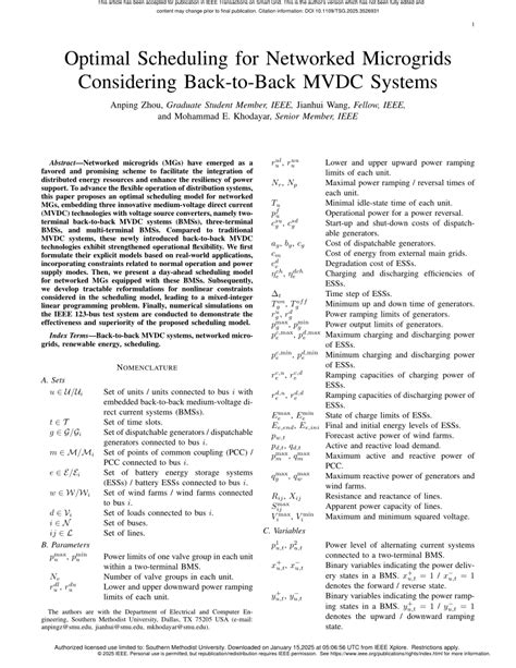 Pdf Optimal Scheduling For Networked Microgrids Considering Back To Back Mvdc Systems