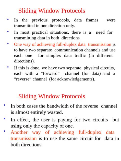 Ddl Sliding Window Protocols Pdf Transmission Control Protocol