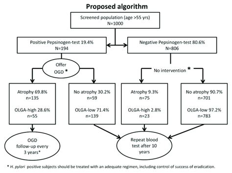 proposed algorithm for a population based screening program outlined