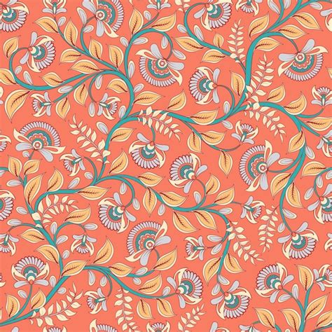 Premium Ai Image Kalamkari Style Seamless Pattern