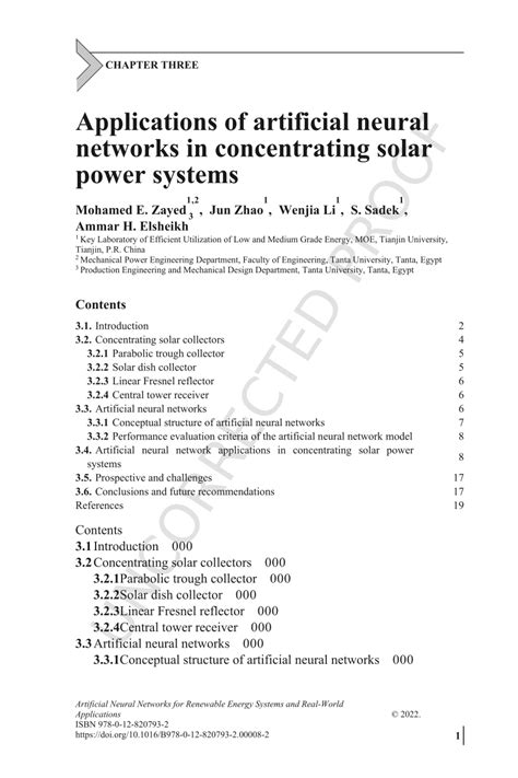 PDF Applications Of Artificial Neural Networks In Concentrating Solar Power Systems