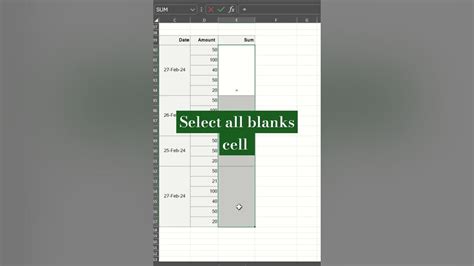 Sum In Multiple Merge Cells Excel Advancedexcel Exceltutorial Excelshortcuts Youtube