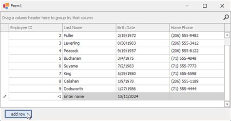 ColumnView AddNewRow Method WinForms Controls DevExpress Documentation