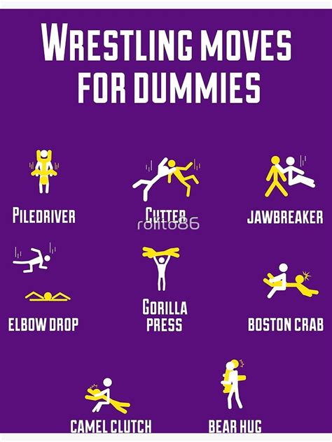 Wrestling Moves V2 Poster For Sale By Rolito86 Redbubble