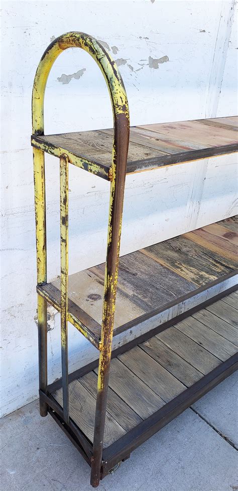 Repurposed Industrial Trolley Shelving Rack Antiquities Warehouse Of