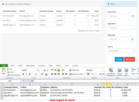 Filter And Export Data To Excel For Reports In Opencart