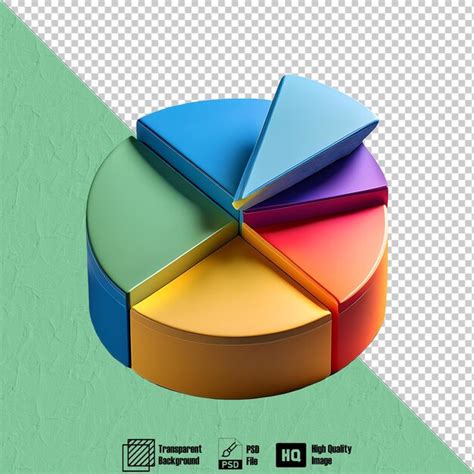 Premium Psd Multicolored Pie Chart Symbol Isolated On Transpatent
