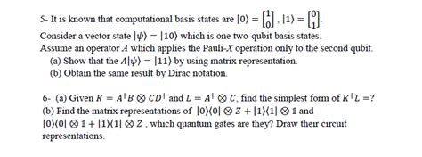 Solved 5 It Is Known That Computational Basis States Are
