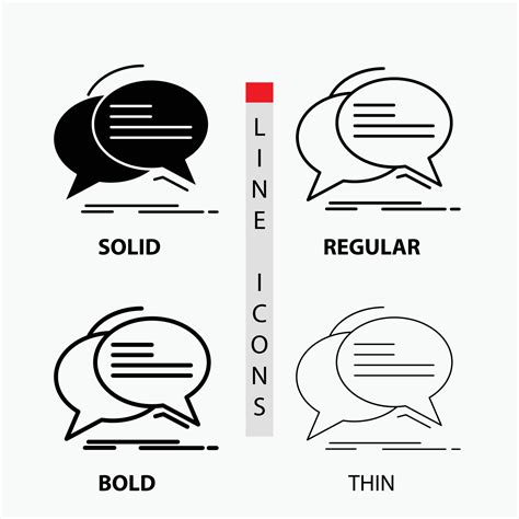 Bubble Chat Communication Speech Talk Icon In Thin Regular Bold Line And Glyph Style