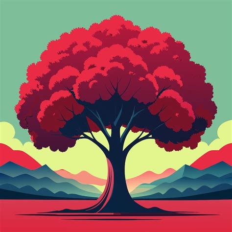 Tree Vector Illustration Flat 2 Premium AI Generated Vector