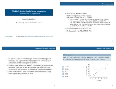 [ppt] unit 6 introduction to linear regression mt 2 scores posted in