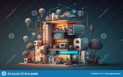 Generative Ai Internet Of Things Iot Devices And Connectivity On A Network Cloud At Center