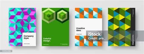 깨끗한 모자이크 모양 포스터 일러스트 번들 원래 표지 A4 벡터 디자인 템플릿 컬렉션입니다 0명에 대한 스톡 벡터 아트 및 기타 이미지 Istock