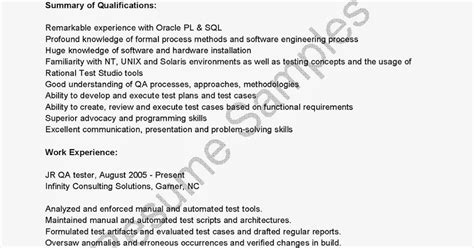 Resume Samples JR QA Tester Resume Sample