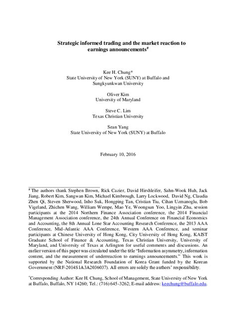 Pdf Information Asymmetry Information Content And Underreaction To Earnings Announcements