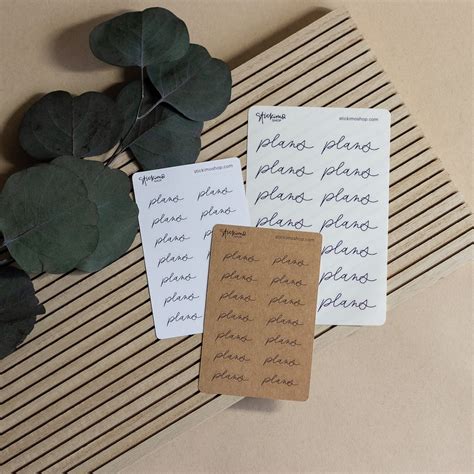 Plans Cursive Header Sticker Sheet For Planners Bullet Journals And Notes Clear Gloss Kraft