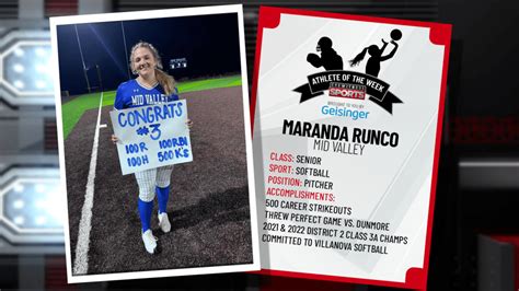 Athlete Of The Week Maranda Runco Mid Valley