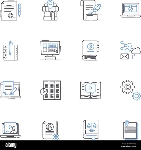 E Schooling Line Icons Collection Virtual Distance Online Digital Remote E Learning