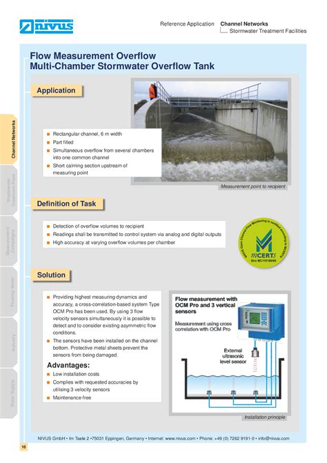 Flow Measurement Overflow Overflow Multi Chamber Stormwate