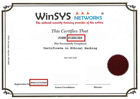 Certificate Verification Winsys City Campus