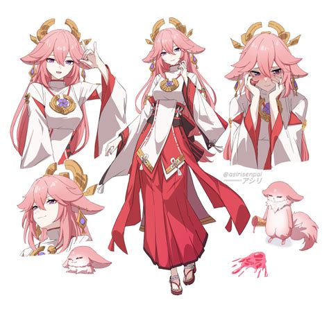 Asiri Senpai Yae Miko Yae Miko Fox Genshin Impact Absurdres