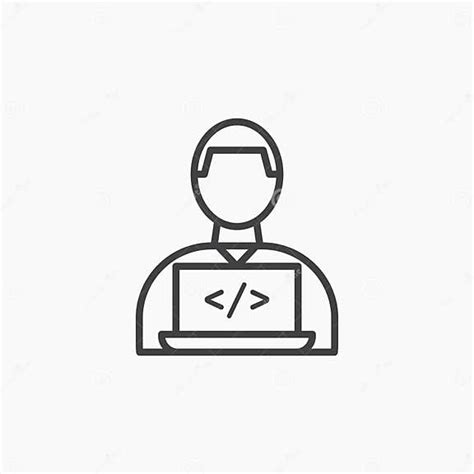 Programmerline In Thin Line Black Color Flat Simple Vector Symbols