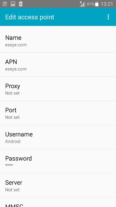 Android APN Set Up Guide Eseye