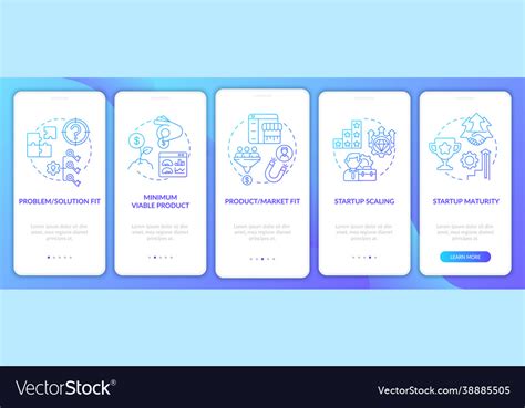 Startup Lifecycle Phases Gradient Onboarding Vector Image
