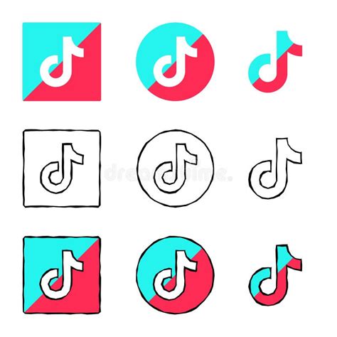 Tiktok Vector Social Media Set Icon Instagram Logo Illustration Editorial Photography