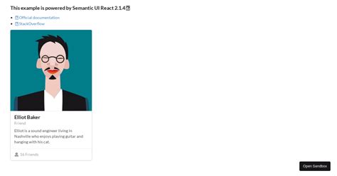 Semantic Ui Example Codesandbox