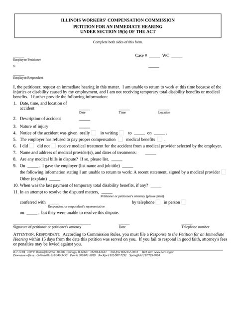 Hearing Workers Compensation Illinois Fill Out And Sign Online Dochub
