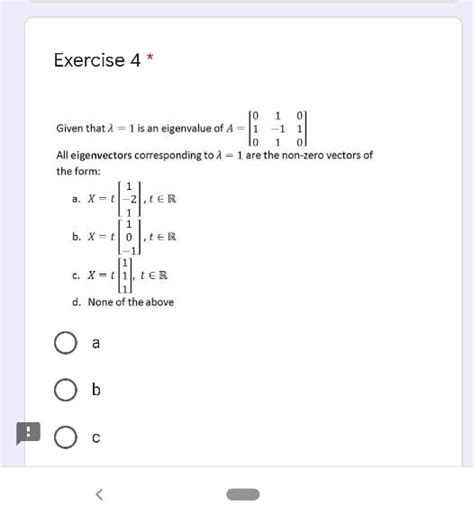 Solved Exercise 4 1 1 1 Given That I1 Is An Eigenvalue Of