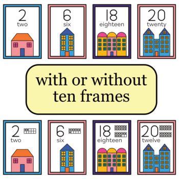Back To School Number Posters Number Cards 0 20 Ten Frame Ten Frame