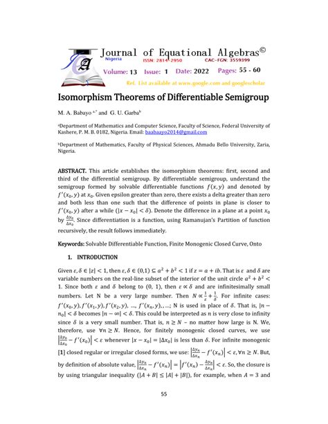 Pdf Isomorphism Theorems Of Differentiable Semigroup