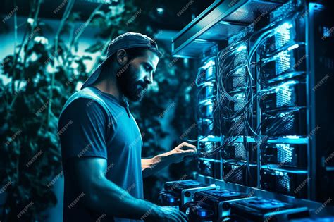 Technician Configuring Bios Settings On A Server Motherboard Premium