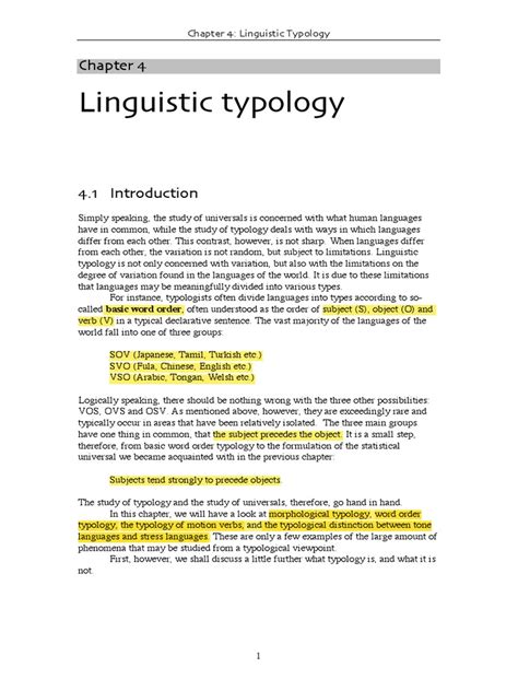 Cl Linguistic Typology Pdf Linguistic Typology Stress Linguistics