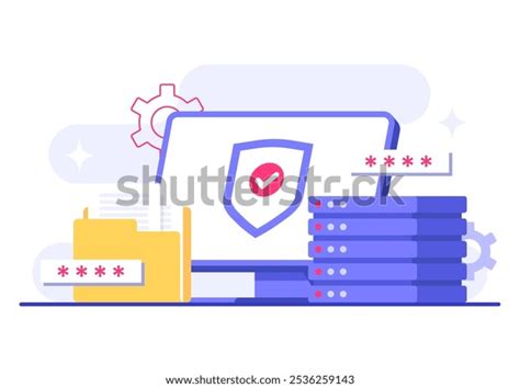 Database Protection Cyber Security Data Center Stock Vector Royalty