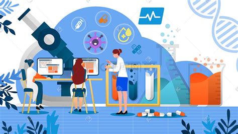科学工作插画 科学工作配图 千库网