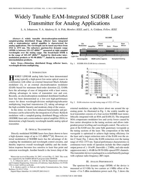Pdf Widely Tunable Eam Integrated Sgdbr Laser Transmitter For Analog Applications