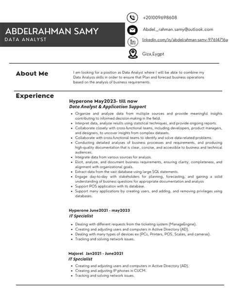 Data Analyst Profile Abdelrahman Samy Pdf Data Analysis Data